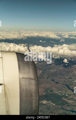 Rare Photographs through airplane window at 35.000 feet altitude Stock ...
