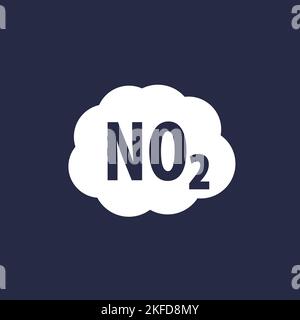 Nitrogen dioxide (NO2) air pollution molecule. Free radical compound ...