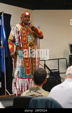 Pat Armstrong, Blackfeet Tribal Business Council member, performs a ...
