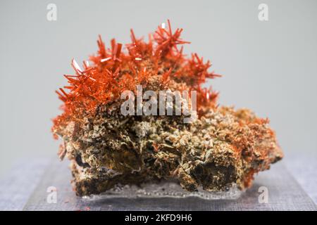 Closeup of naturally occurring rare red crystalline ore Stock Photo - Alamy