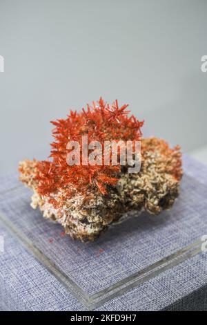 Closeup of naturally occurring rare red crystalline ore Stock Photo - Alamy