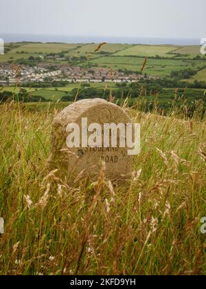 A signpost leading to Old Harry Rocks Stock Photo - Alamy