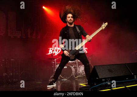 Kyle Konkiel of American heavy metal band Bad Wolves performs live at ...