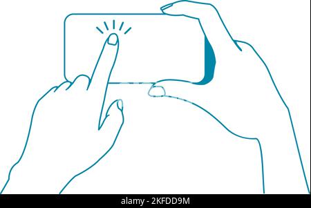 Vector illustration of tapping a smartphone Stock Vector Image & Art ...