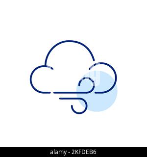 Windy stormy weather icon. Pixel perfect, editable stroke simple line ...