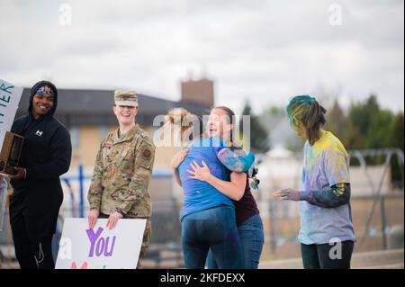 Col. Corrie Pecoraro, 341st Force Support Squadron commander, hugs ...