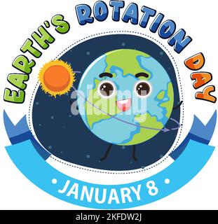 Earth Rotation Day Banner Design illustration Stock Vector Image & Art ...