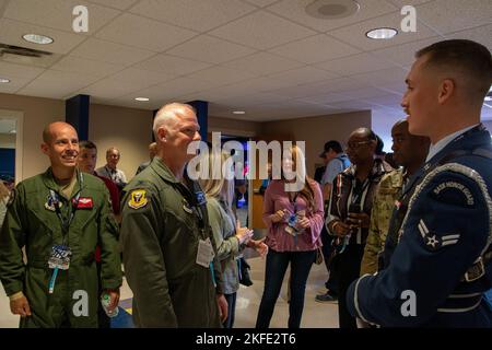 The Whiteman Air Force Base Honor Guard presents the colors during the ...