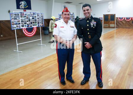 U.S. Marine Corps Maj. Matthew Perry, right, the commanding officer of ...