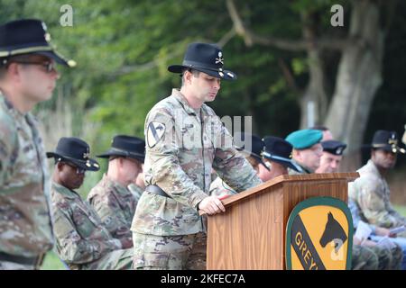 Lt. Col. Derek G. Drouin (l), commander, and Command Sgt. Maj. Jacob D ...