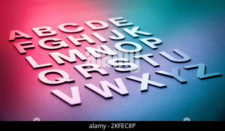 Alphabet made with solid letters. Education background symbol Stock ...