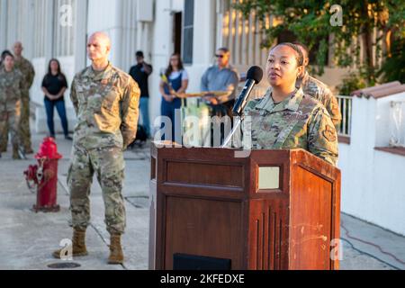 U.S. Air Force Col. Shamekia Toliver, left, Commander 502d Installation ...