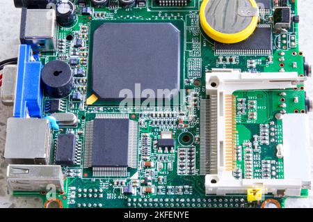 Top View of Computer Motherboard with Cooling Fan and Wiring Stock ...