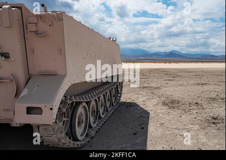 An armored target used to evaluate Cluster Bomb Unit bomblet dispersion ...
