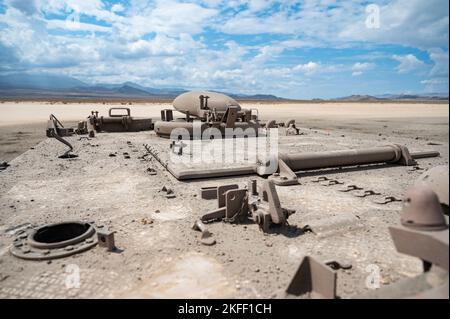 An armored target used to evaluate Cluster Bomb Unit bomblet dispersion ...
