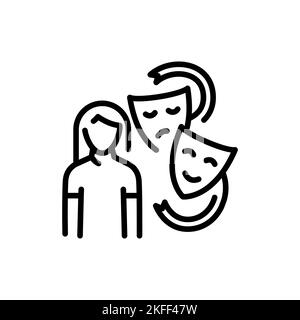 Acting for children olor line icon. Children learning. Pictogram for ...