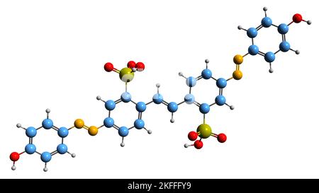 3D image of Acid Orange 7 skeletal formula - molecular chemical ...