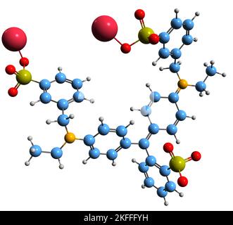 3D image of Xylene skeletal formula - molecular chemical structure of ...