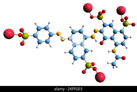 3D image of Xylene skeletal formula - molecular chemical structure of ...