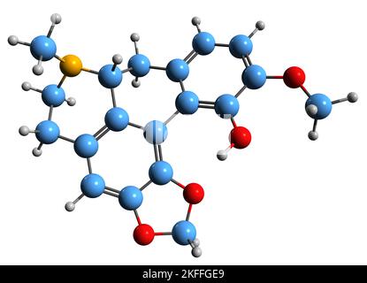 3D image of Apomorphine skeletal formula - molecular chemical structure ...