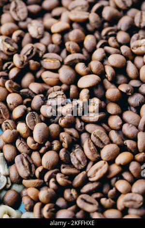 Concept of the different stages of coffee beans traditional dried ...
