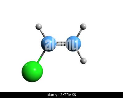 3D image of Dichloroethane skeletal formula - molecular chemical ...