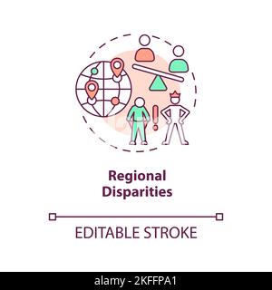 Thin line regional disparities icon heatflation concept Stock Vector ...