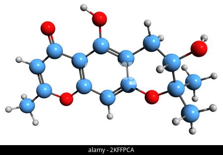 3D image of Chromone skeletal formula - molecular chemical structure of ...