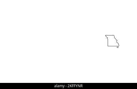 Missouri, state of USA - solid black outline map of country area ...