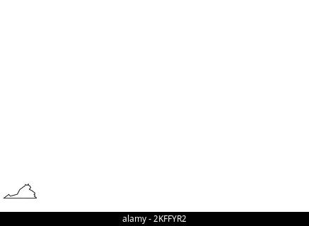 Virginia, state of USA - solid black outline map of country area ...