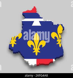 map of Centre-Val de Loire region of France and location on French map ...
