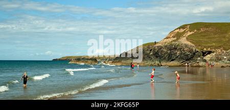 Porth Towyn the sea view from coastal path on the Lleyn Peninsula North ...