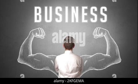 Rear view of a businessman, powerfull business concept Stock Photo - Alamy