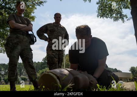 Col. Lucas Teel, 4th Fighter Wing commander, speaks during his first ...