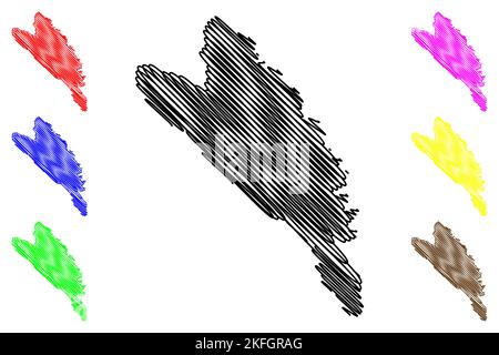 Zlarin island (Republic of Croatia, Adriatic Sea) map vector ...