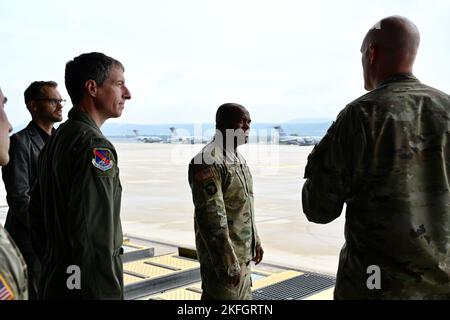 U.S. Air Force Col. Jens Lyndrup (right) 721st Air Mobility Operations ...