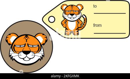grumpy chibi tiger kid character cartoon background poster illustration ...