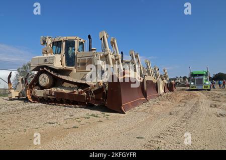 Seven D7RII Dozers which belong to the 317th Engineer Company, 327th ...