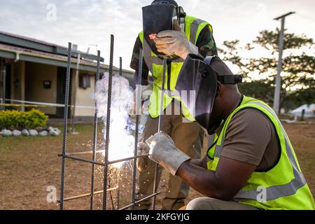 Members of 1st Platoon, 797th Vertical Engineer Company from Barrigada ...