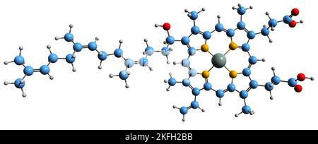 3D image of Heme A skeletal formula - molecular chemical structure of Iron cytoporphyrin IX ...