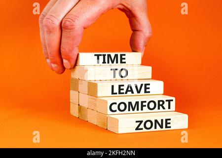 Leave comfort zone symbol. Concept words Time to leave comfort zone on ...