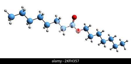 3D image of Caprylic acid skeletal formula - molecular chemical ...