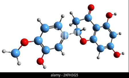 3D image of Eriodictyol skeletal formula - molecular chemical structure ...