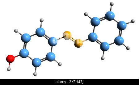 3D image of 4-Hydroxyazobenzene skeletal formula - molecular chemical ...