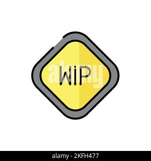 WIP color line icon. Website banner. Download process. System update ...