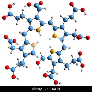 3D image of Uroporphyrinogen I skeletal formula - molecular chemical ...