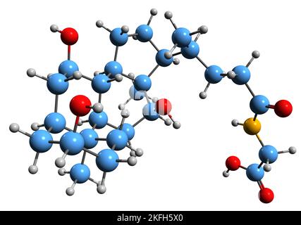 3D image of Glycine skeletal formula - molecular chemical structure of ...
