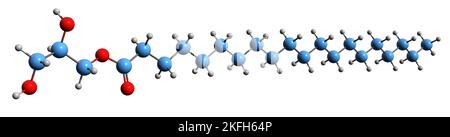 3D image of Stearic acid skeletal formula - molecular chemical ...