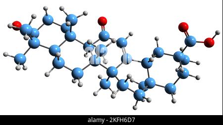 3D image of aldosterone skeletal formula - molecular chemical structure ...
