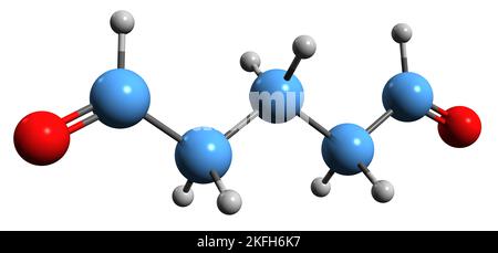 3D image of Glutaric acid skeletal formula - molecular chemical ...